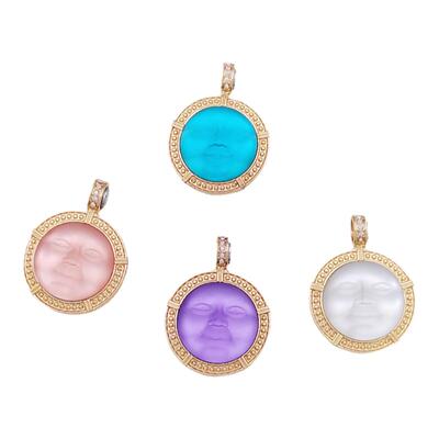 KF男女镀真金摩恩脸吊坠色彩感