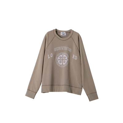 「神谕」插肩袖刺绣印花缝线卫衣