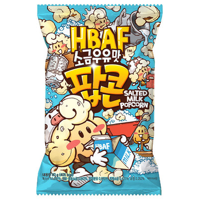 韩国进口HBAF芭蜂爆米花80g蜂蜜黄油味玉米酥小吃膨化休闲零食品