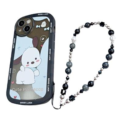 手机挂绳黑白珍珠串珠班诗迪