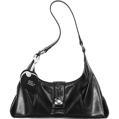 TOUTOUhellokitty凯蒂猫哈喽kt黑色hobo腋下包上课通勤单肩斜挎包