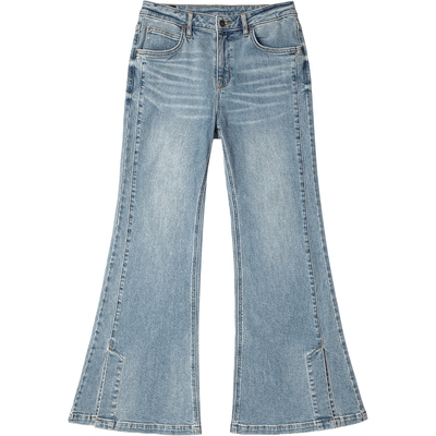 【张凌赫代言】Lee商场同款26春夏新Flare宽松喇叭牛仔裤中浅蓝女