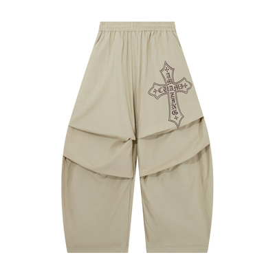 美式褶邹加绒弯刀裤女秋冬