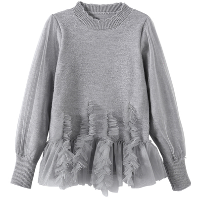 女童毛衣春秋儿童洋气甜美针织衫