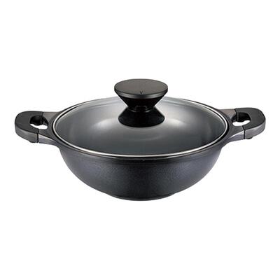 韩国进口PN枫年黑珍珠不粘锅汤锅奶锅家用炖煮锅电磁炉燃气灶通用