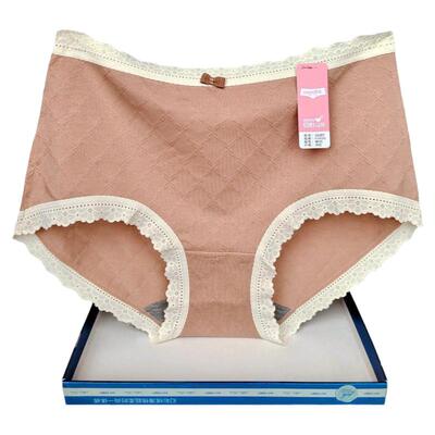 印花内裤女2A356中腰包臀蕾丝边