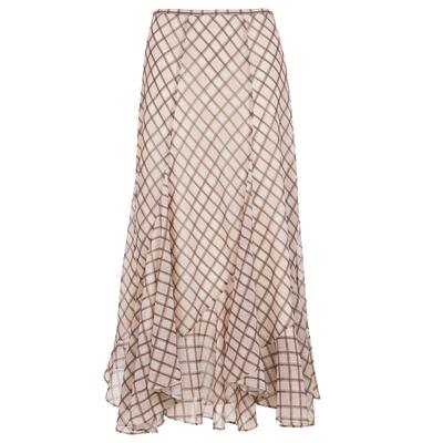 VeroModa半身裙A字格纹中长裙