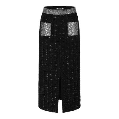 SHRO ENRO Perfect distance 女士撞色亮片粗花呢半身裙 301469