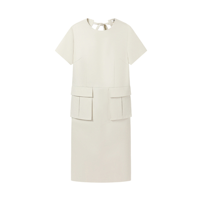 VERSELET短诗 2026春季新品Apron 长绒棉立体袋围裙连衣裙