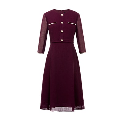 春夏季新款气质假两件显瘦连衣裙