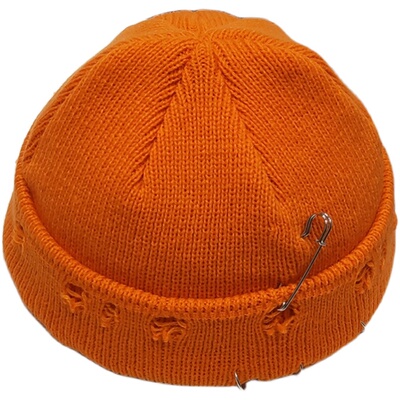 秋冬手工破洞时尚圆顶潮男针织帽