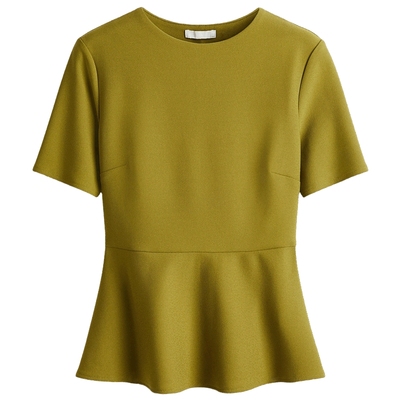 HM女装T恤冬季时尚喇叭裙式下摆简约酒红色上衣1303338