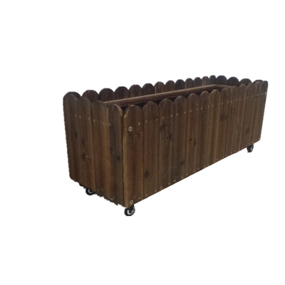 滑轮阳台种菜长方形花盆碳化实木