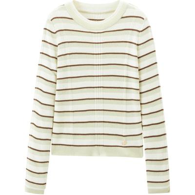 【商场同款】乐町条纹假两件修身线衫2025春季新款毛衣C2EEF1