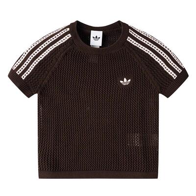 Adidas阿迪达斯三叶草女装2026夏季新款CROCHET TEE短袖T恤KC6480