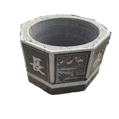 青石仿古井口石头井圈圆形老式井台井盖石雕水井套围栏庭院摆件