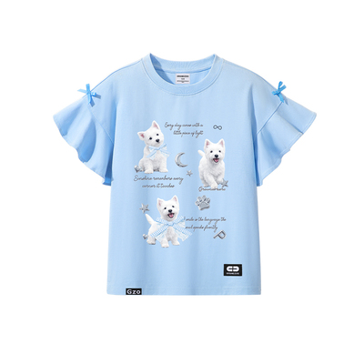 itGROUNDZERO女童蝴蝶边短袖