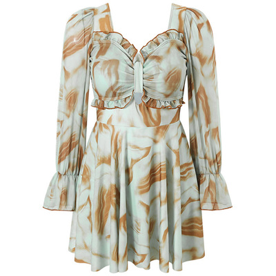 高腰显瘦时尚风小个子平角裤泳衣