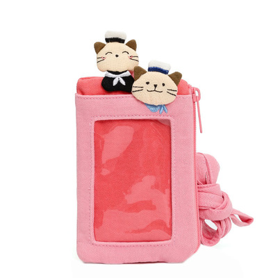 kine卡通棉布挂脖公交学生证件套