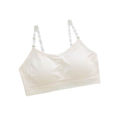 仪姿妮7723少女纯棉运动内衣小吊带背心无圈发育期小学初中生抹胸