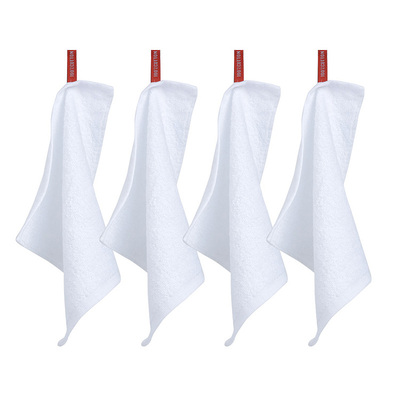 纯棉白色小方巾带挂钩幼儿园手帕