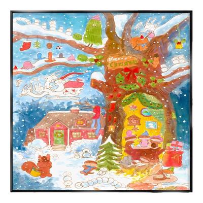 北欧小清新可爱装饰画儿童房挂画治愈系卧室壁画花卉挂画沙发背景