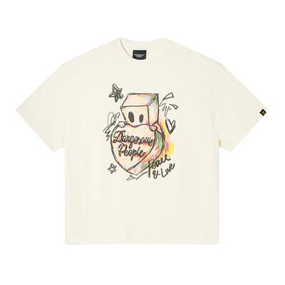 Dangerouspeople薛之谦dsp趣味手绘涂鸦休闲情侣百搭圆领短袖T恤