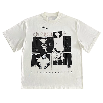 ERSAINT艺术美式复古风半袖创意趣味OS风潮牌情侣重磅棉短袖T恤