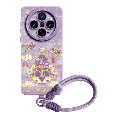 中国风轻奢祥云葫芦手绳硅胶壳