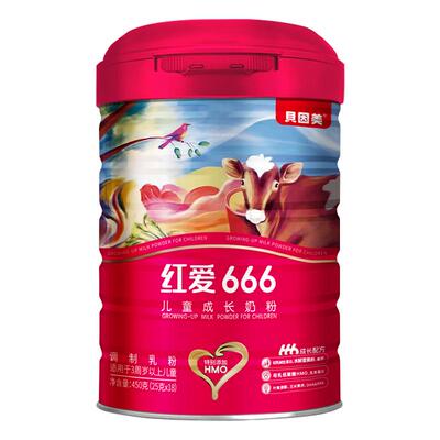 老爸抽检 贝因美红爱666儿童成长4段奶粉450g*1罐含乳铁蛋白