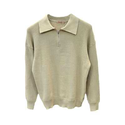 半拉链翻领套头毛衣男休闲针织衫