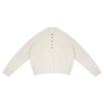 JUSTSHINE毛织中性风亨利领T恤