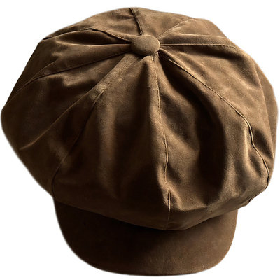 HELLOTREE复古大版麂皮绒八角帽