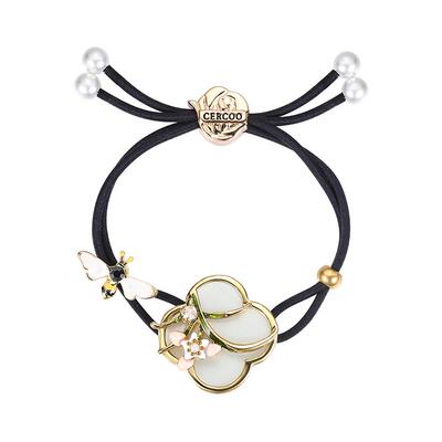 Cercoo/奢蔻玉棠园复古手工滴油发绳温柔扎发2024新中式花朵发圈