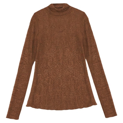 NEW DADADA【茶白】复古卡其色蕾丝T恤女内搭上衣可外穿打底衫