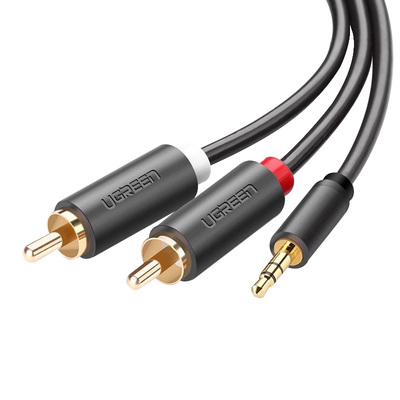 绿联音频线一分二3.5mm转双莲花