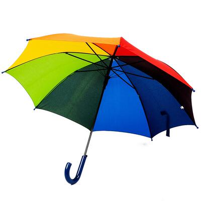 Qiutong长柄儿童彩虹伞晴雨两用