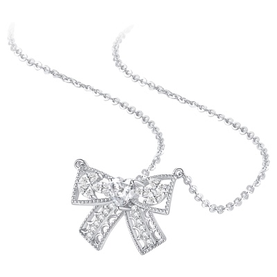 潮宏基小确幸s925银项链蝴蝶结