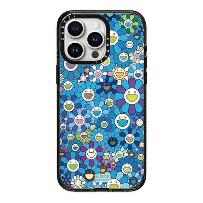 CASE联名满屏蓝色太阳花适用17promax手机壳iPhone16pro苹果15plusMagSafe磁吸14p透明C家13潮流12村上隆11