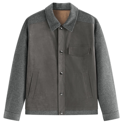 【商场同款】太平鸟男装夹克25冬新款混羊毛混纺外套 B1BCF4418@