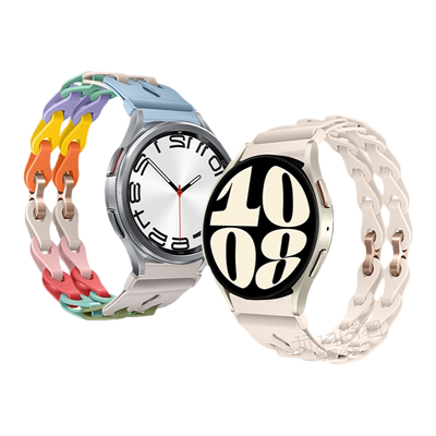 【特惠福利】适用三星Galaxy watch 6 classic手表7/FE链式镂空硅胶表带watch5pro运动4classic智能男士腕带