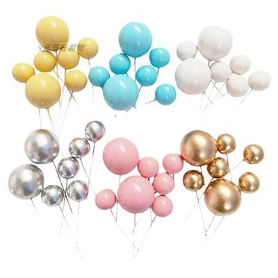 金银球泡沫彩球蛋糕装饰插件