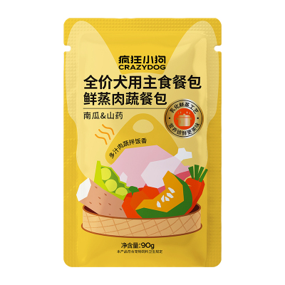 疯狂小狗鲜蒸肉蔬主食餐包90g*5