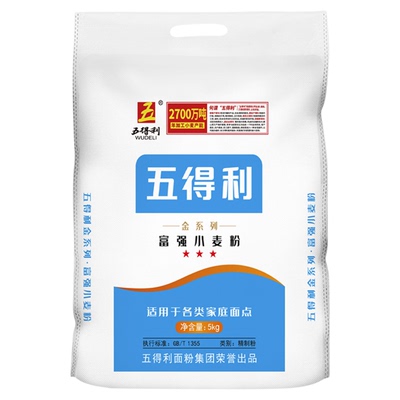 五得利面粉三星金富强5kg小麦粉