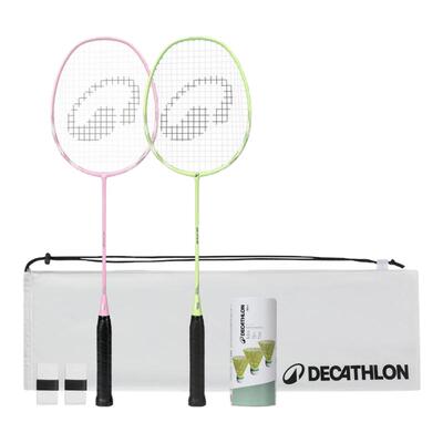 迪卡侬乐羽2号羽毛球拍套装女生入门训练碳铝正品羽毛拍超轻IVE1