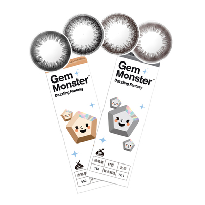 琦洛丽美瞳日抛10片装GemMonster硅水凝胶彩色隐形眼镜明基高透氧