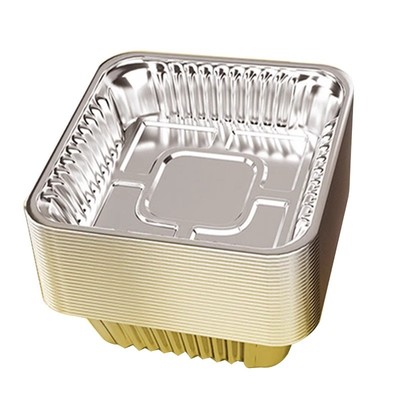 空气炸锅专用碗锡纸盘方形锡纸碗烤箱锡纸家用配件一次性铝箔盒