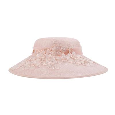EE夏季出游优雅花卉麻纱礼帽女