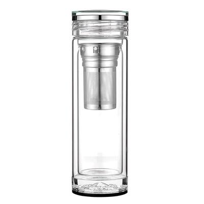 双层水晶玻璃杯商务礼品杯男高档透明泡茶水杯子定制刻字印字logo