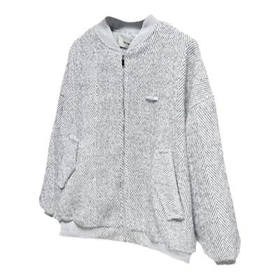 原创镭射宽松毛呢外套重磅940g